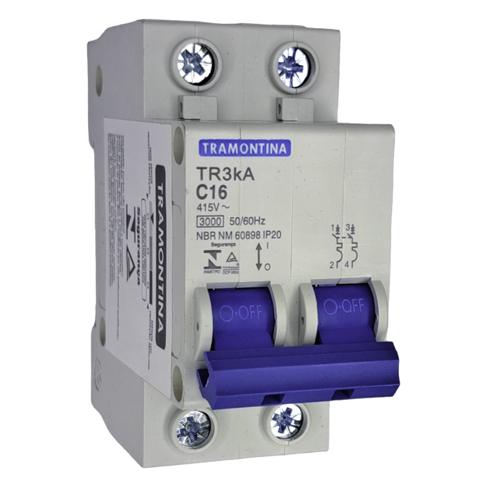 Disjuntor "Din" Bipolar 16A C - Tul