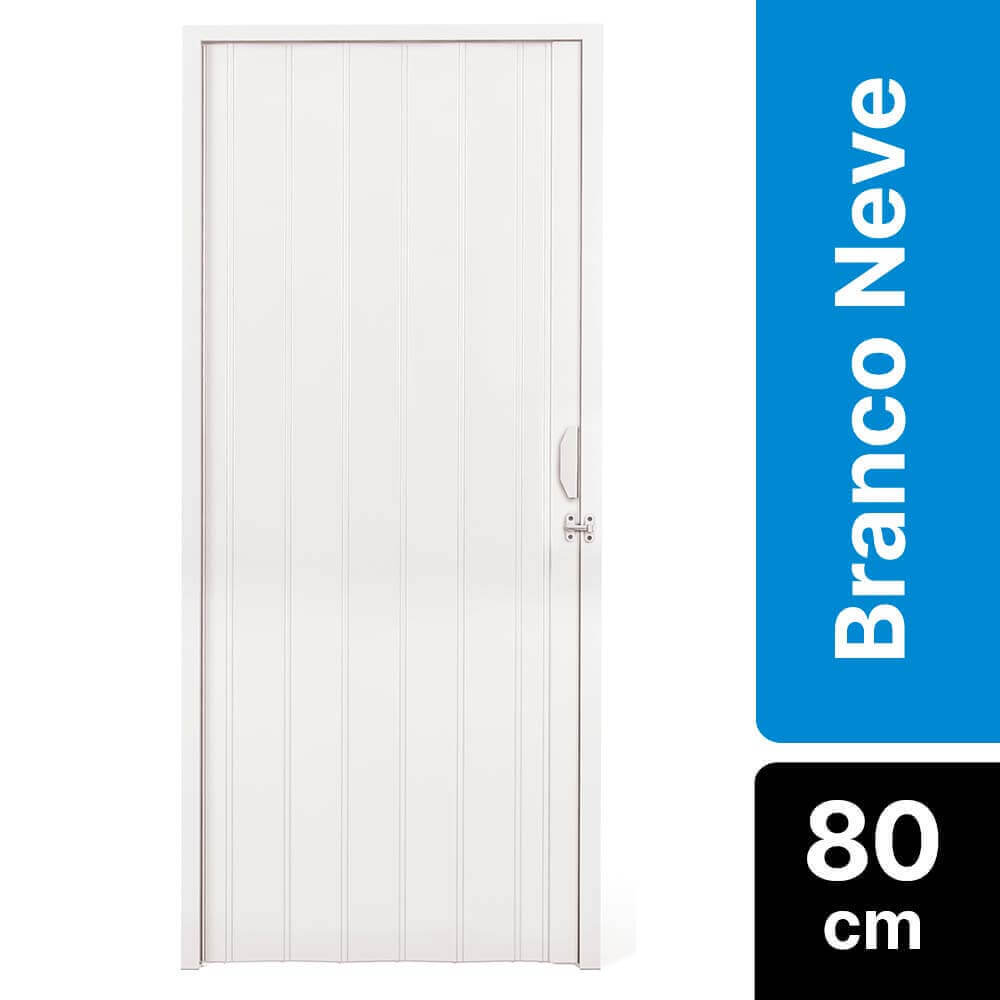 Porta Sanfonada PVC Branco Neve 210 x 80cm - Tul