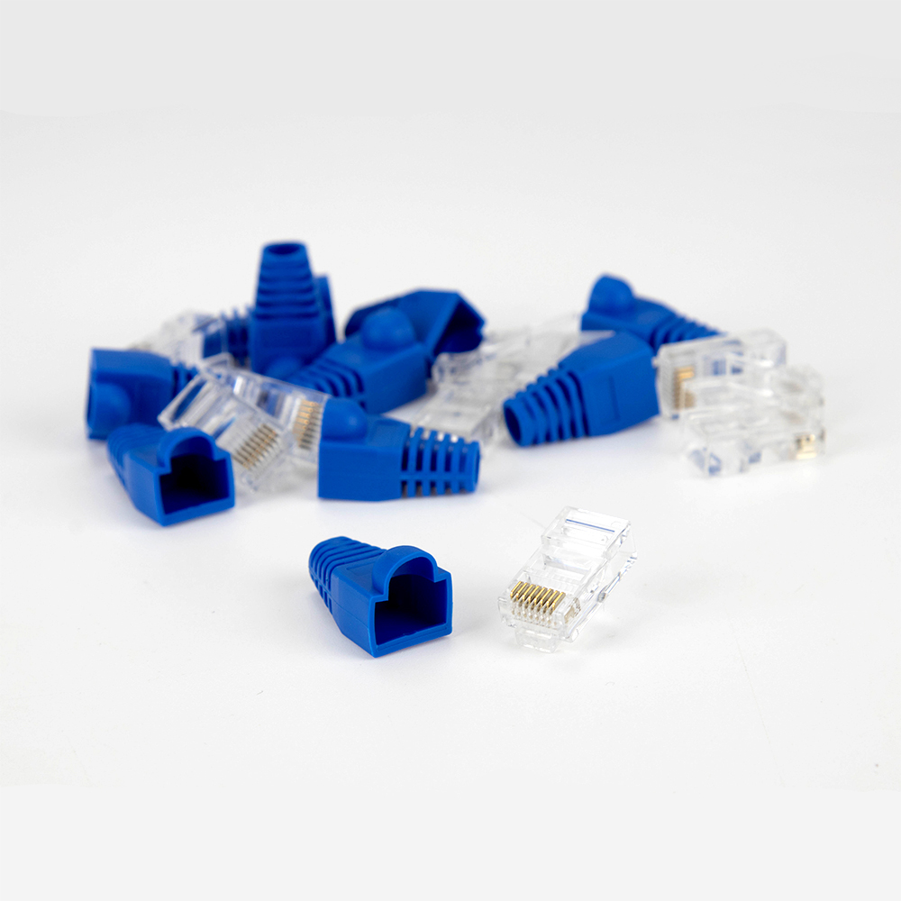 Conector RJ45 C/Capa Azul 10Pçs - Tul