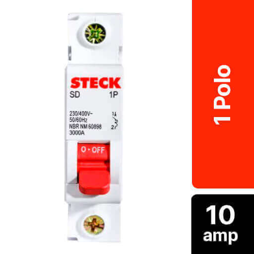 Disjuntor Unipolar 10A 1P Curva C 3KA - Tul