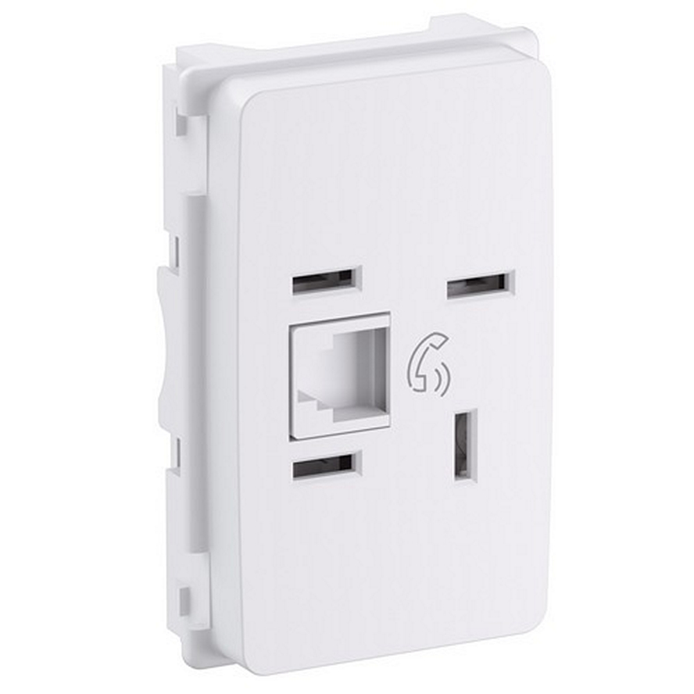 Conjunto Zeffia Módulo Placa 1 Tomada Telefone RJ11 - Tul