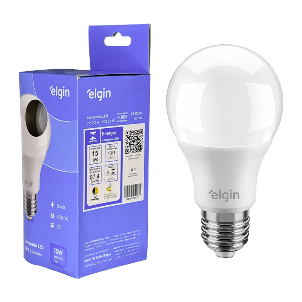 Lâmpada Bulbo LED 15W Branco Frio 6500K Bivolt - Tul